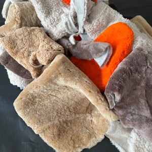 Genuine Sheepskin Scraps, Fur Remnants, Sheepskin Pieces, Scraps for ...