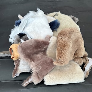 Genuine Sheepskin Scraps, Fur Remnants, Sheepskin Pieces, Scraps for ...