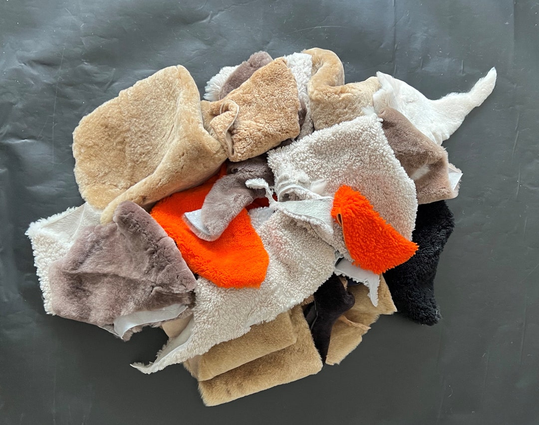 Genuine Sheepskin Scraps, Fur Remnants, Sheepskin Pieces, Scraps for ...