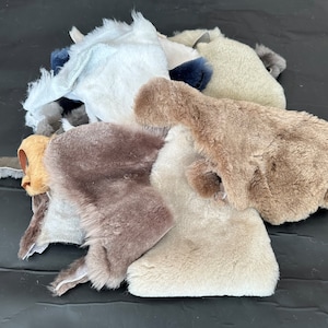 Genuine Sheepskin Scraps, Fur Remnants, Sheepskin Pieces, Scraps for ...