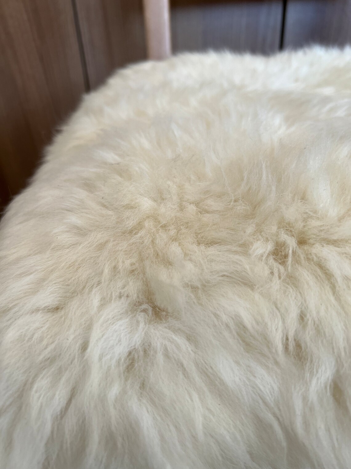 Genuine Sheepskin Chair Cover Seat Pad Custom Made White Creamy Beige ...