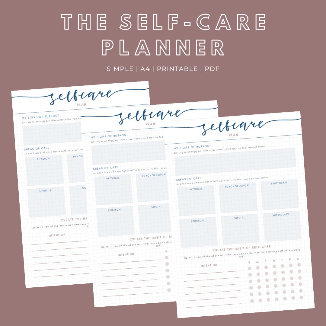 The Self-care Planner Worksheet, Habit Tracking, Self-care Journal ...