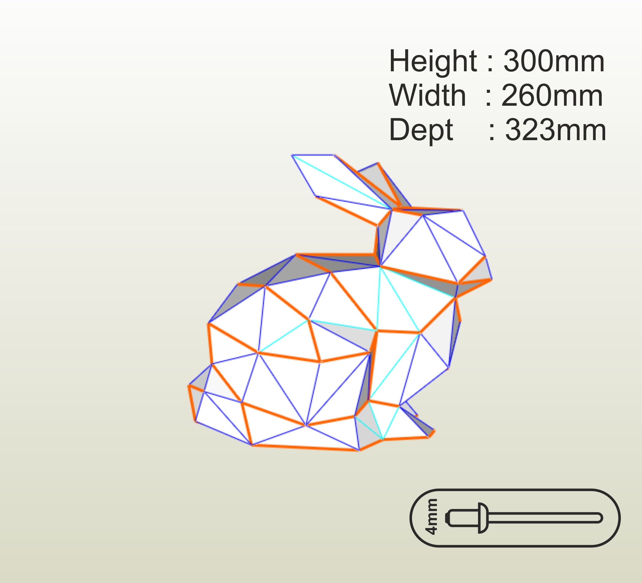 Rabbit DXF Laser Cutting File. in a Way That Does Not Require Welding ...