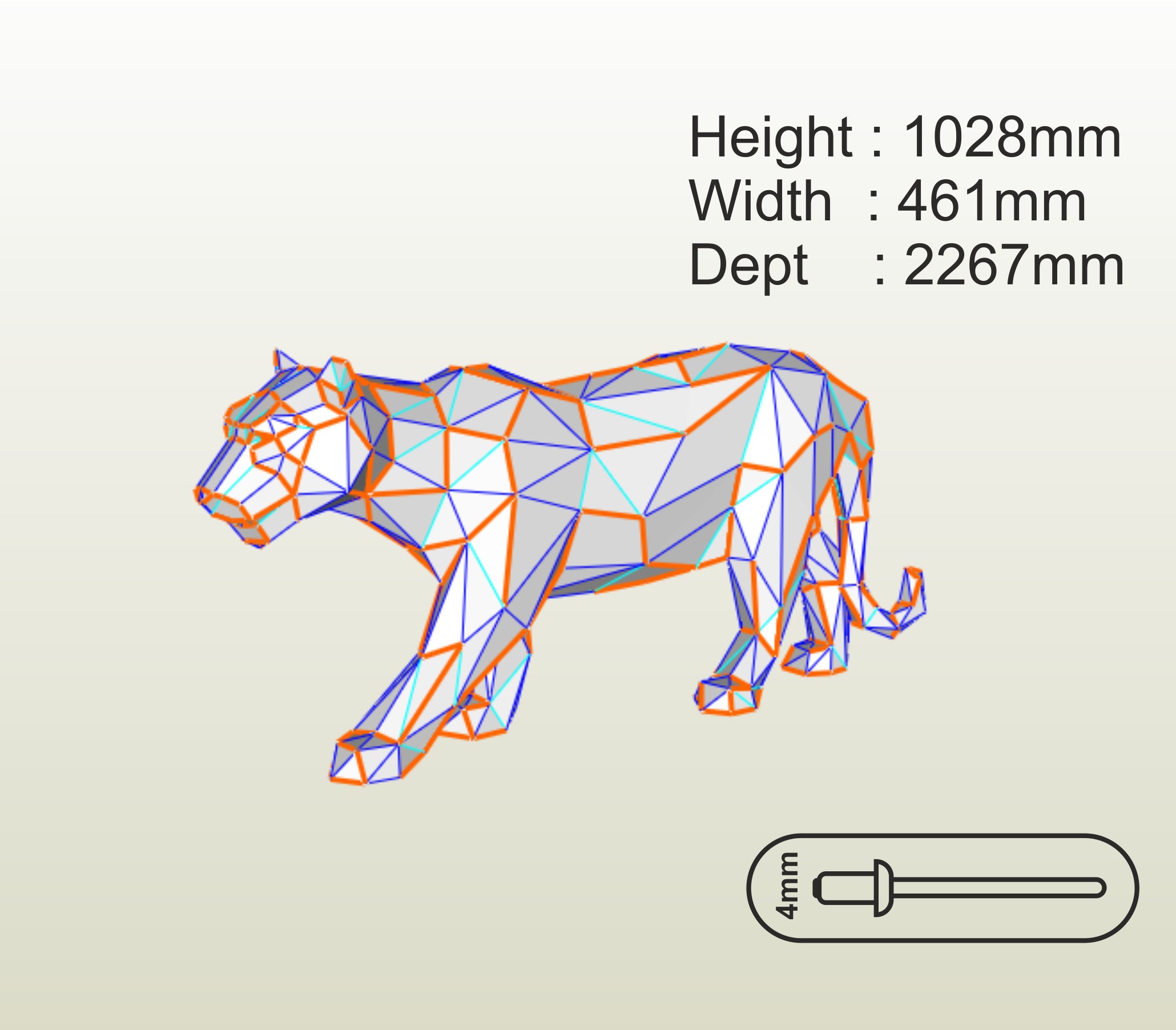 Tiger DXF Laser Cutting File. in a Way That Does Not Require Welding ...