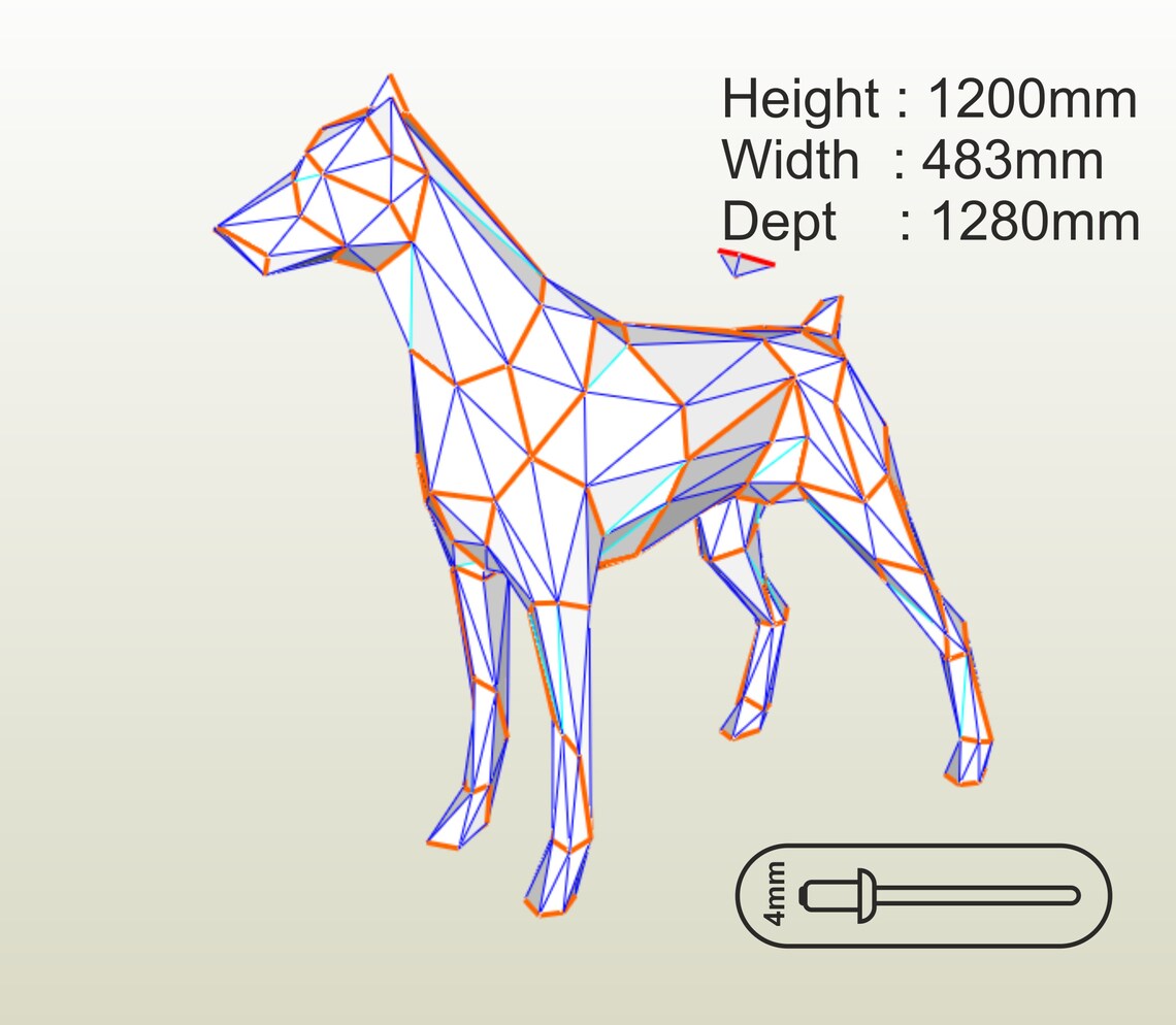 Doberman DXF Laser Cutting File. in a Way That Does Not Require Welding ...