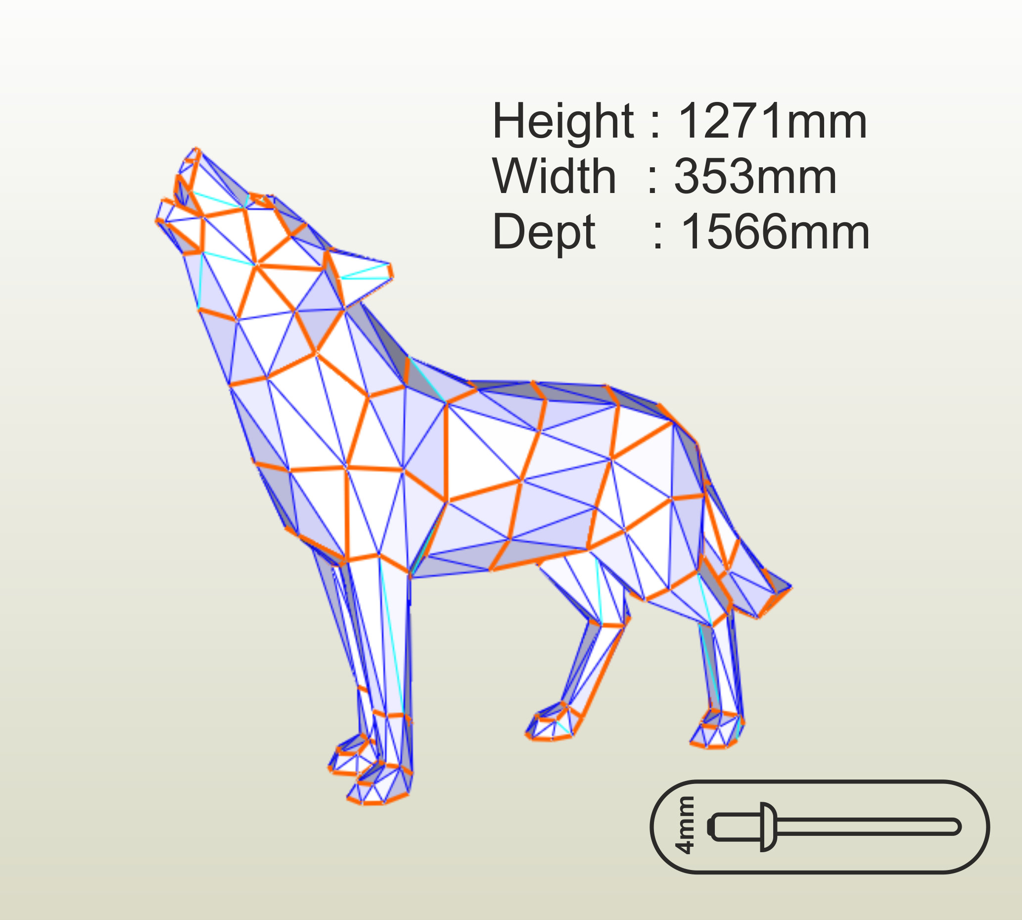 Wolf DXF Laser Cutting File. in a Way That Does Not Require Welding. - Etsy