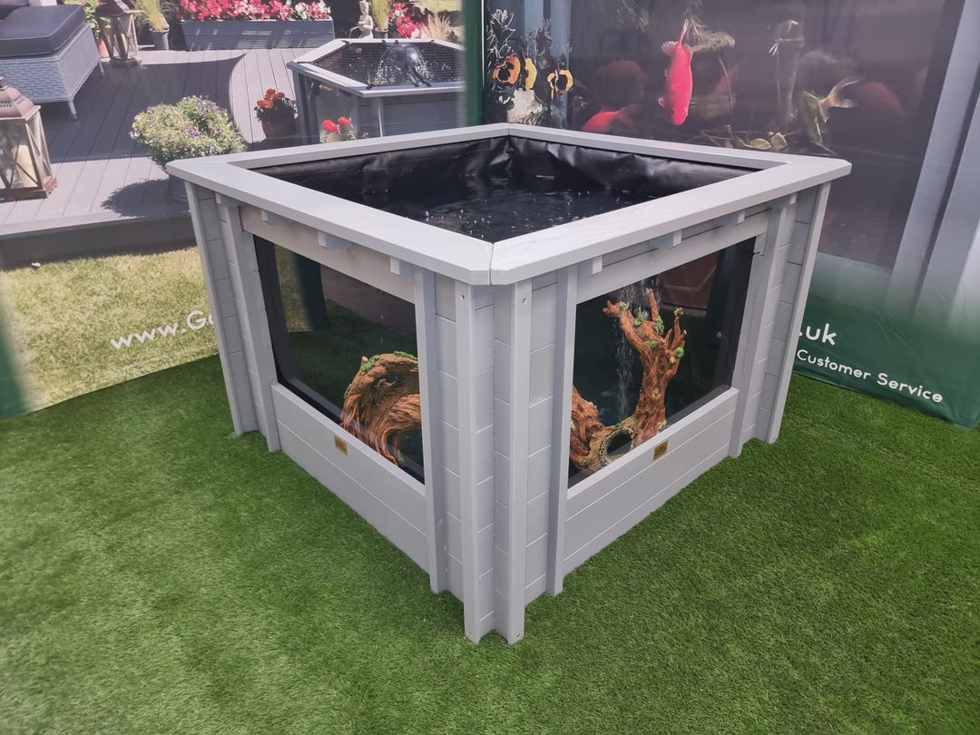 280G Square Pond With Large Windows - Alba Clear View Garden Aquarium ...