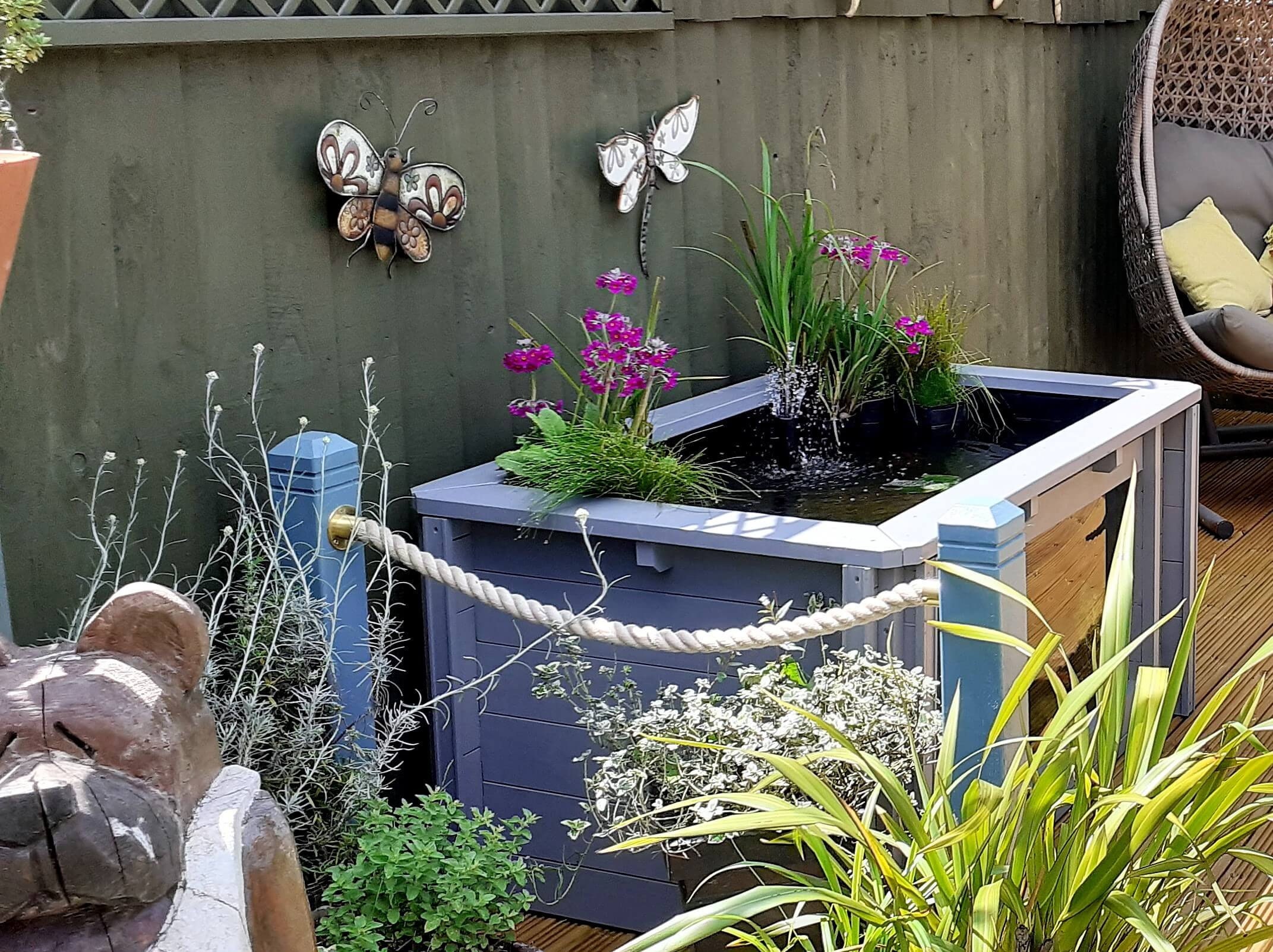 140 Gallon Raised Rectangle Wood Fish Pond With Large Window - Iris ...