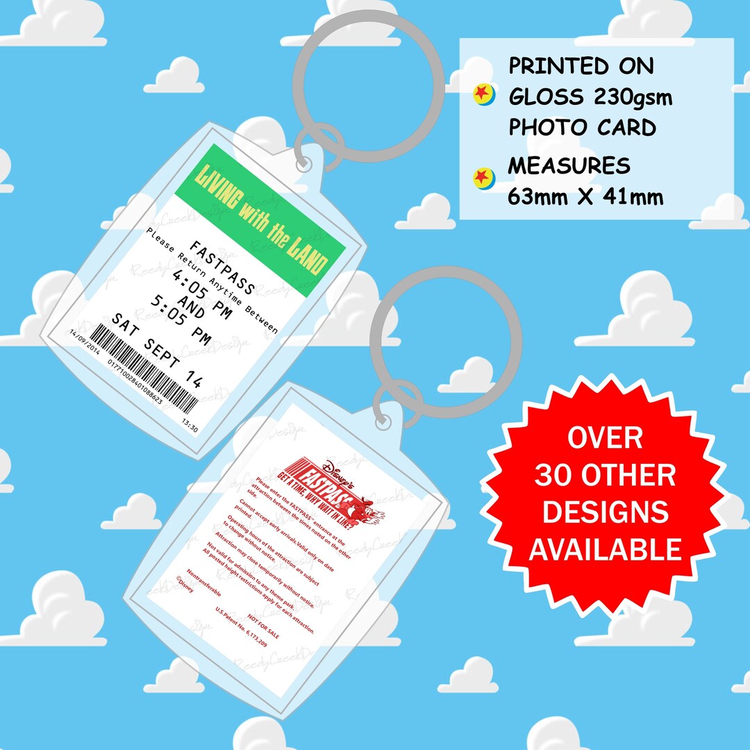 Living With the Land Disney Keyring Fastpass Genie Plus Walt - Etsy