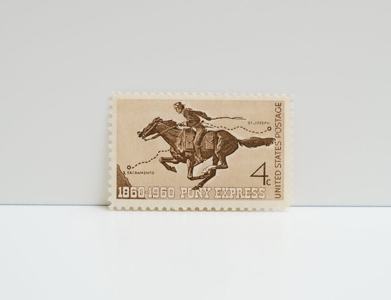 Vintage Unused Stamp - Pony Express - 4 Cents - Etsy