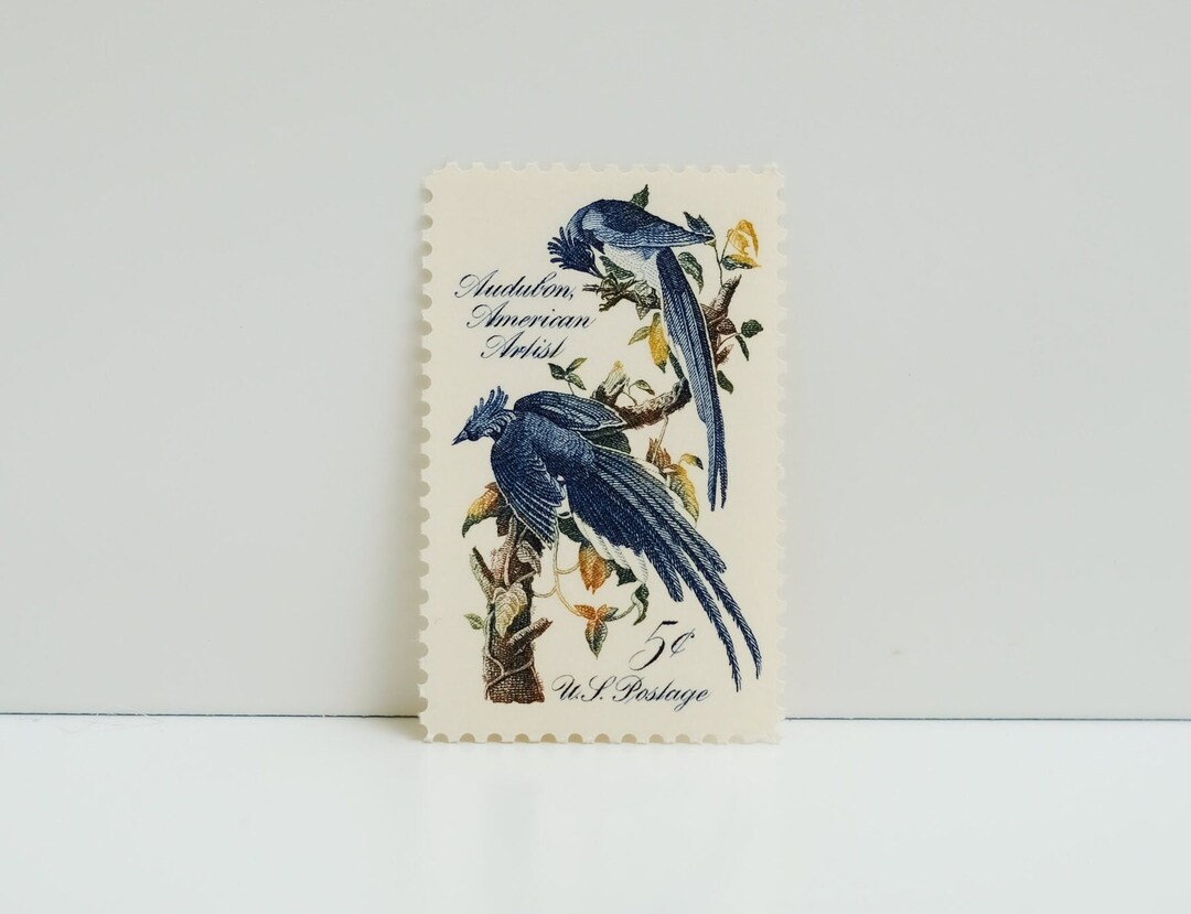Vintage Unused Stamp - Audubon Columbia Jay - 5 Cents - Etsy