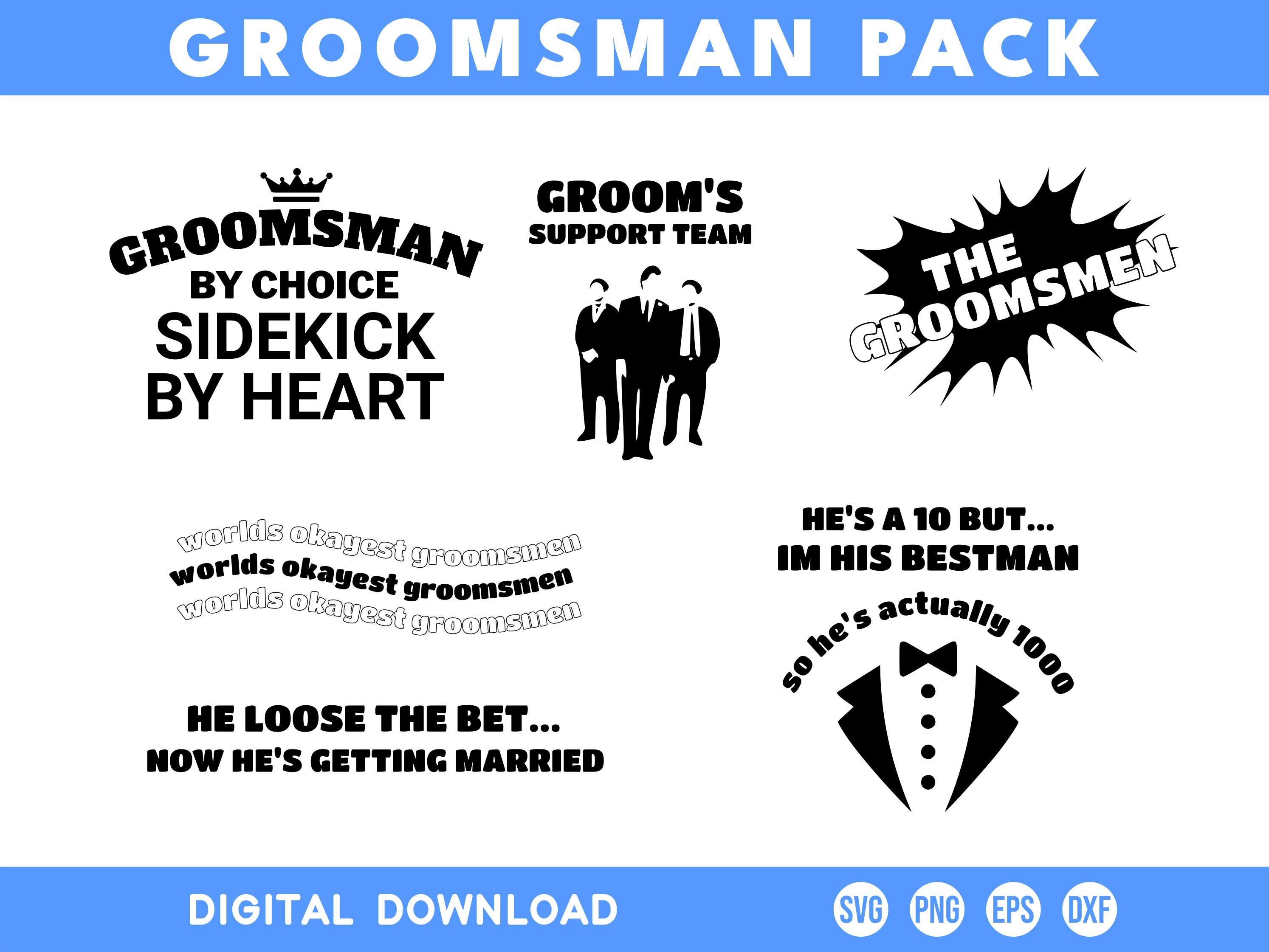 Groomsman Svg, Groomsman Bundle, Funny Groomsman Quotes, Groom Gift ...