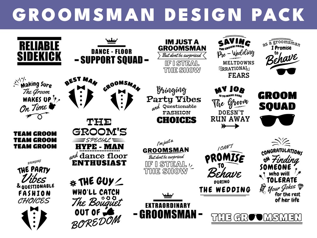 Groomsman Svg Bundle, Groomsman Quotes Svg, Funny Groomsman Quotes ...