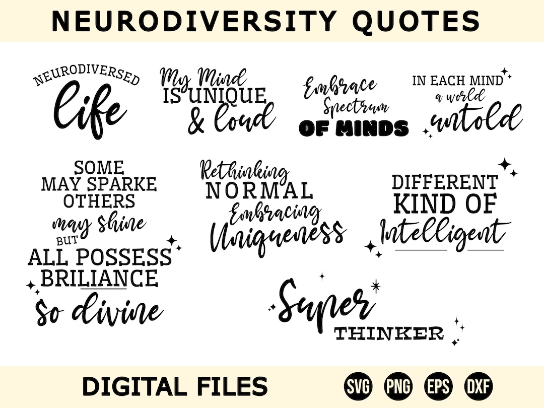 Neurodiversity Svg, Neurodiversity Quotes Bundle, Neurodiversity Life ...