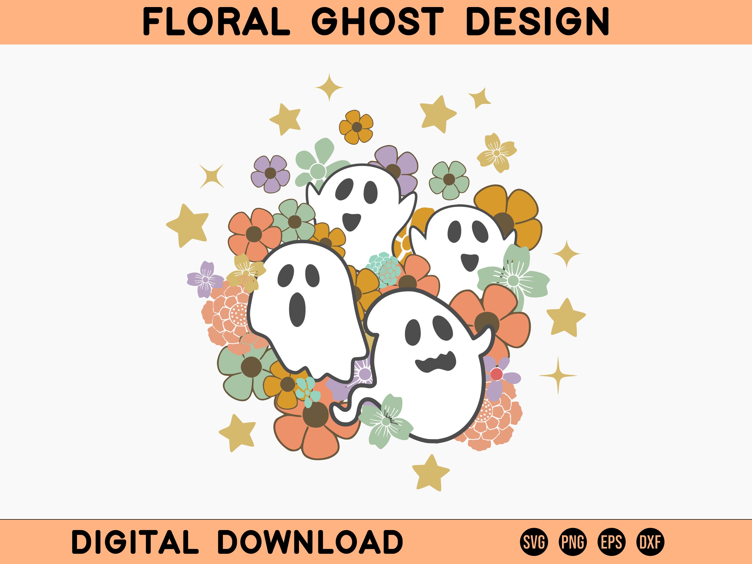 Flower Ghost Png Flower Ghost Bundle Fall Flower Ghost Png - Etsy