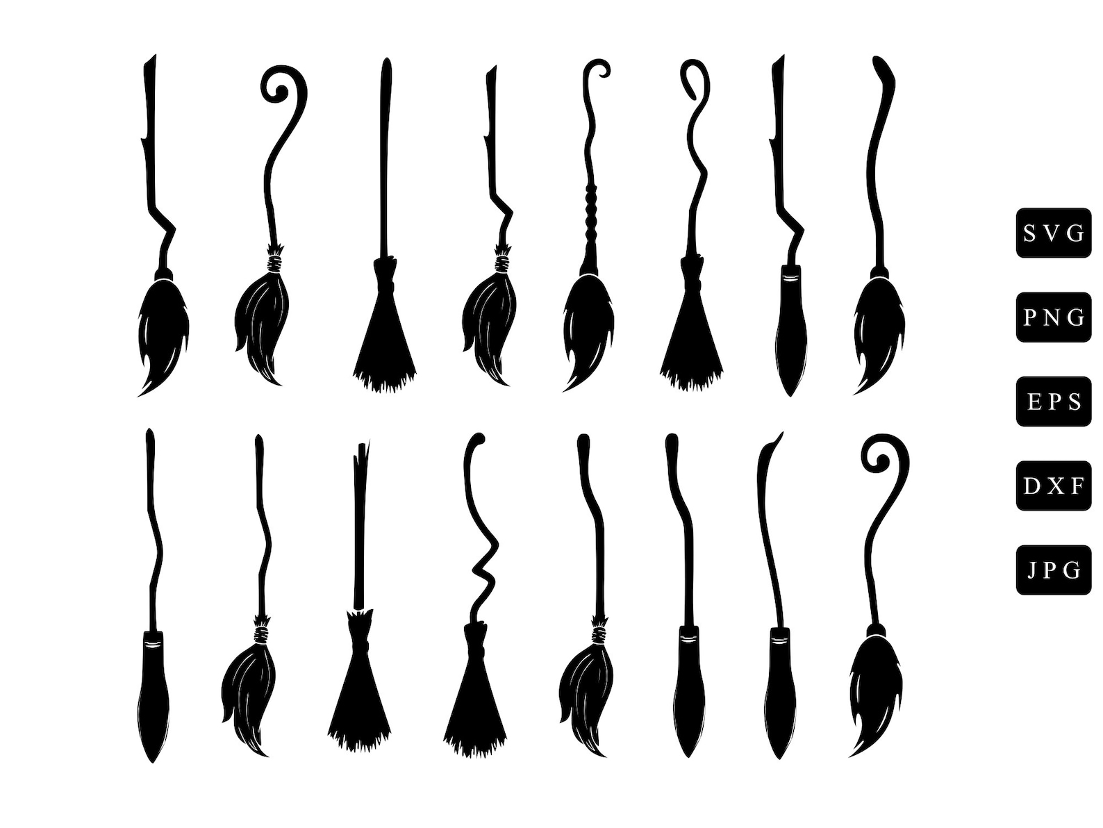 Broom Svg Bundle, Broom Svg, Witch Svg, Witch Broom Svg, Witchy Svg ...