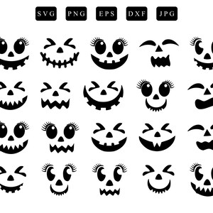 Pumpkin Face Svg, Pumpkin Carving Svg, Ghost Face Svg, Jack O Lantern ...