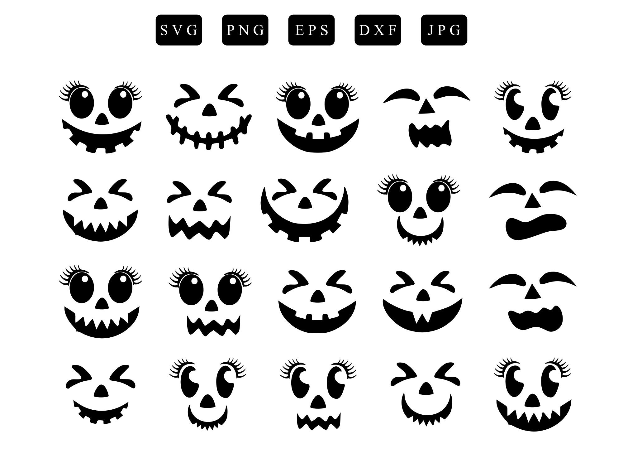 Pumpkin Face Svg, Pumpkin Carving Svg, Ghost Face Svg, Jack O Lantern ...