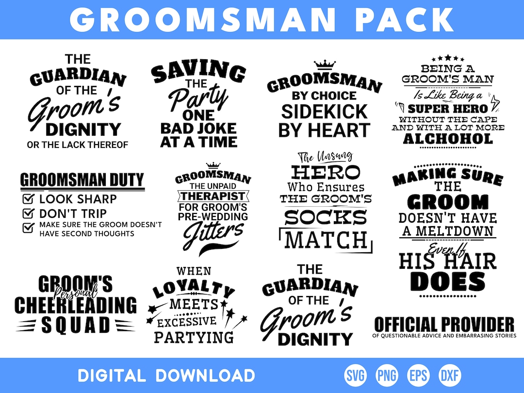 Groomsmen Svg Bundle, Groomsman Svg, Groom Squad Svg, Groom Crew Svg ...