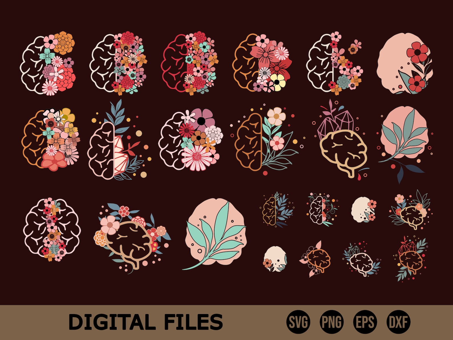 Brain Svg Bundle, Brain Clipart, Brain Svg, Brain Png, Neurons Svg ...