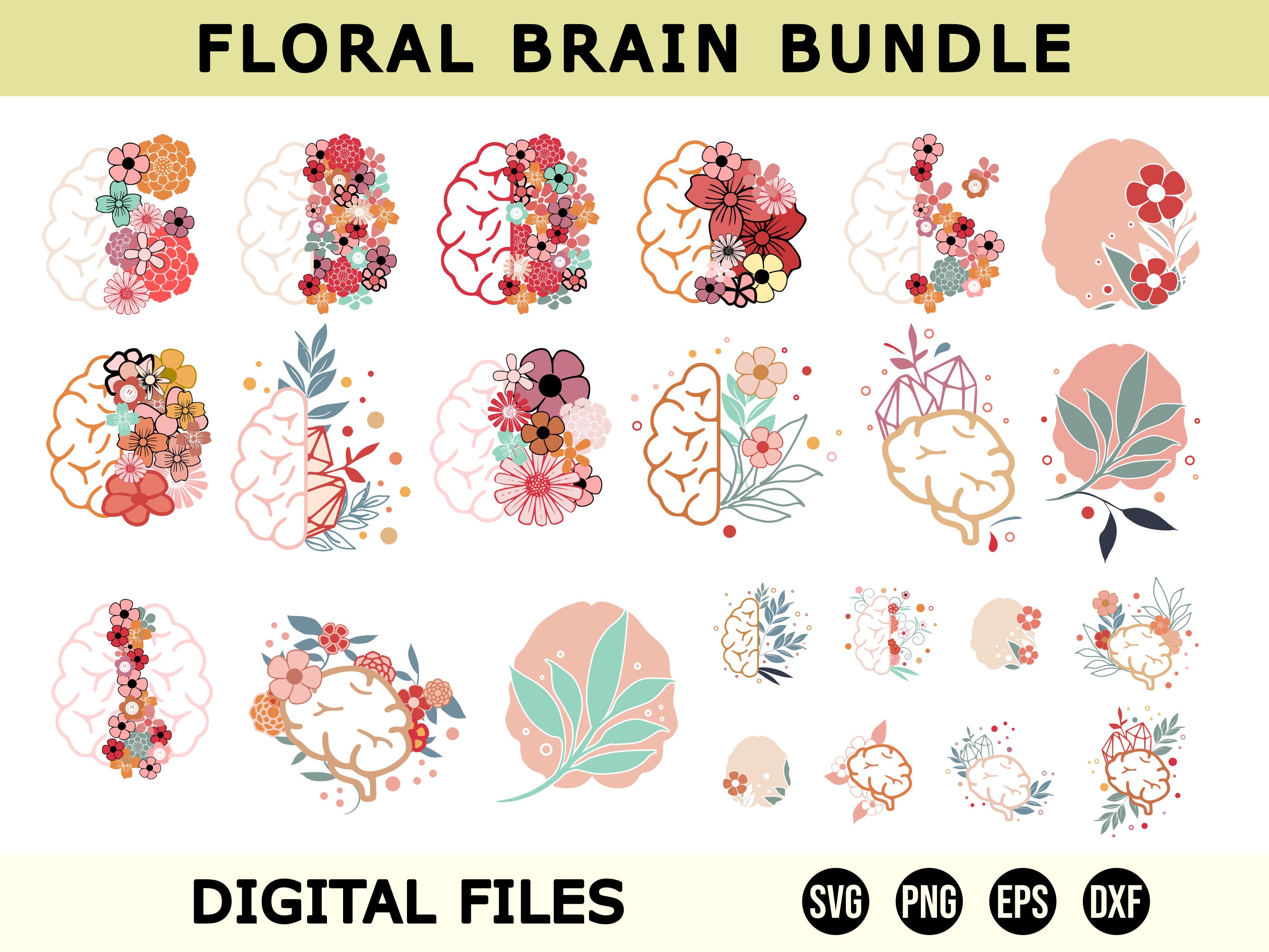 Brain Svg Bundle Brain Clipart Brain Svg Brain Png Neurons - Etsy Australia