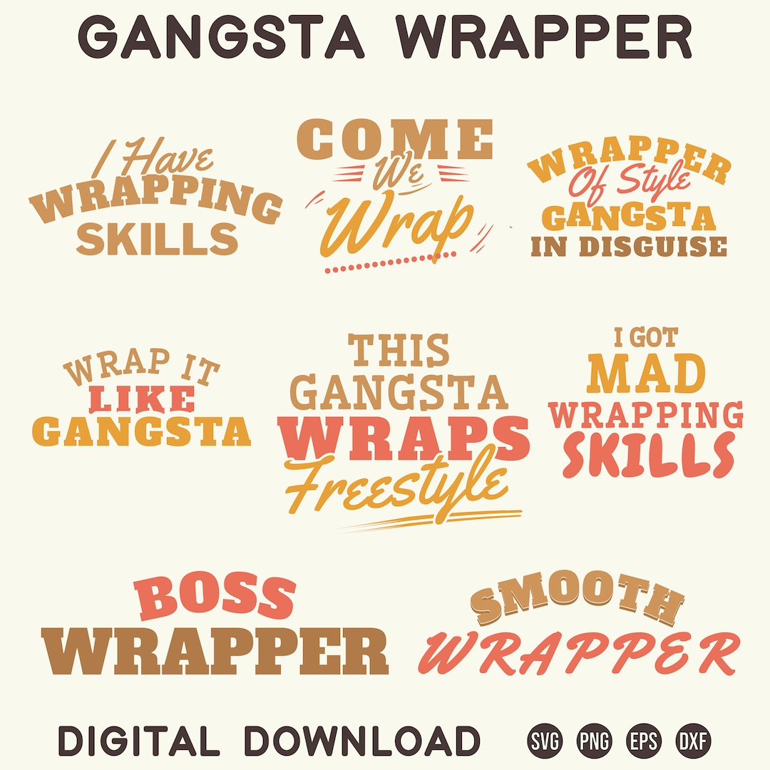 Gangsta Wrapper Bundle Gangster Wrapper Png Trendy Christmas - Etsy