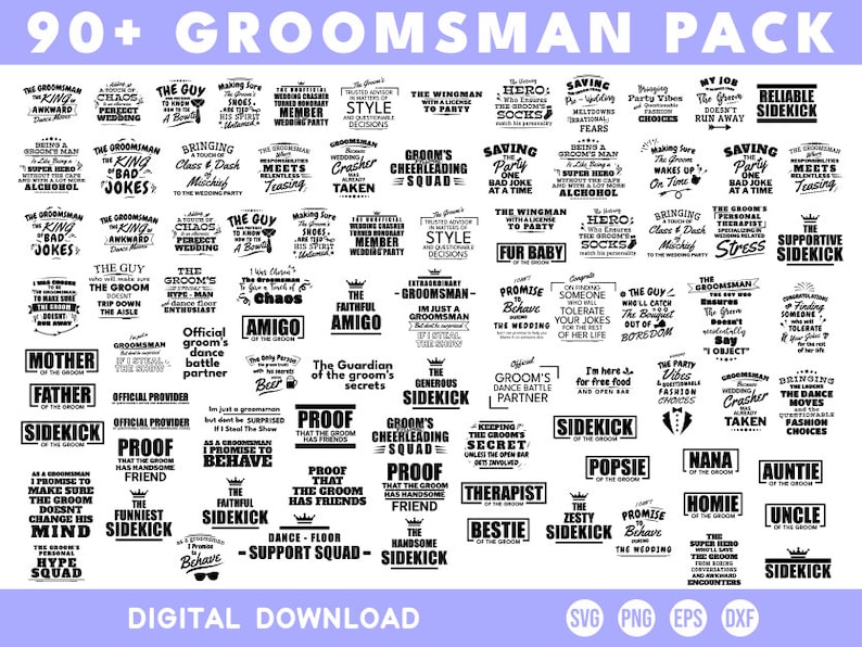 Groomsmen Svg Bundle, Groomsman Svg, Groom Squad Svg, Groom Crew Svg ...