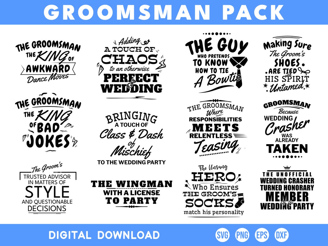 Groomsmen Svg Bundle, Groomsman Svg, Groom Squad Svg, Groom Crew Svg ...