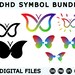 Adhd Symbols Bundle, Adhd Svg Bundle, Adhd Png, Adhd Butterfly, Rainbow ...