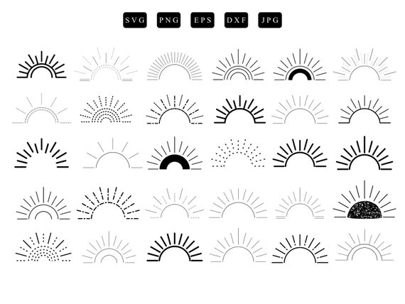 Half Sun Svg Bundle Half Sun Png Boho Sun Svg Sun Phases - Etsy