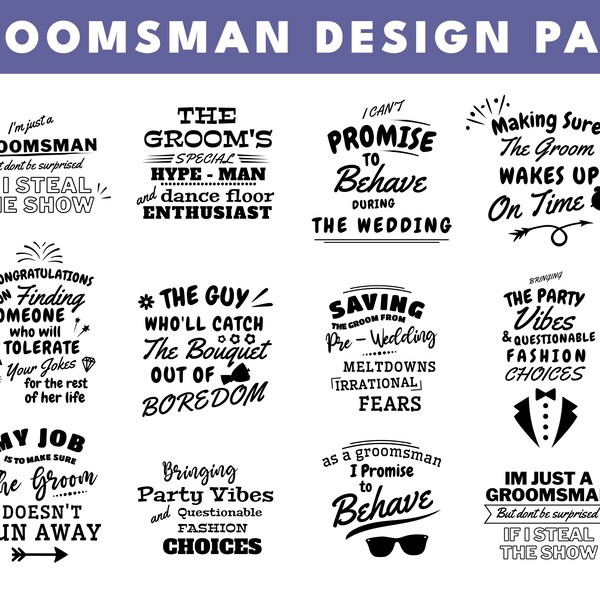 Groomsmen Svg Bundle, Groomsmen Quotes, Groomsmen Bundle, Funny ...