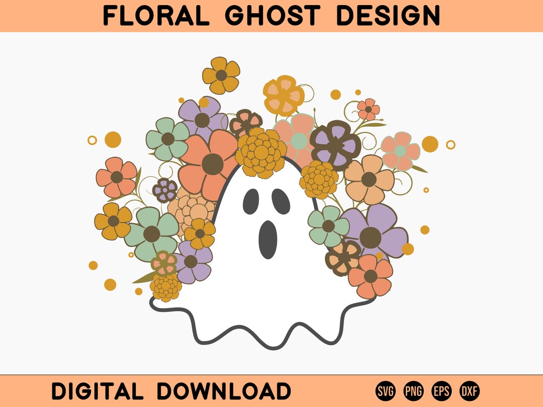 Flower Ghost Png Flower Ghost Bundle Fall Flower Ghost Png - Etsy