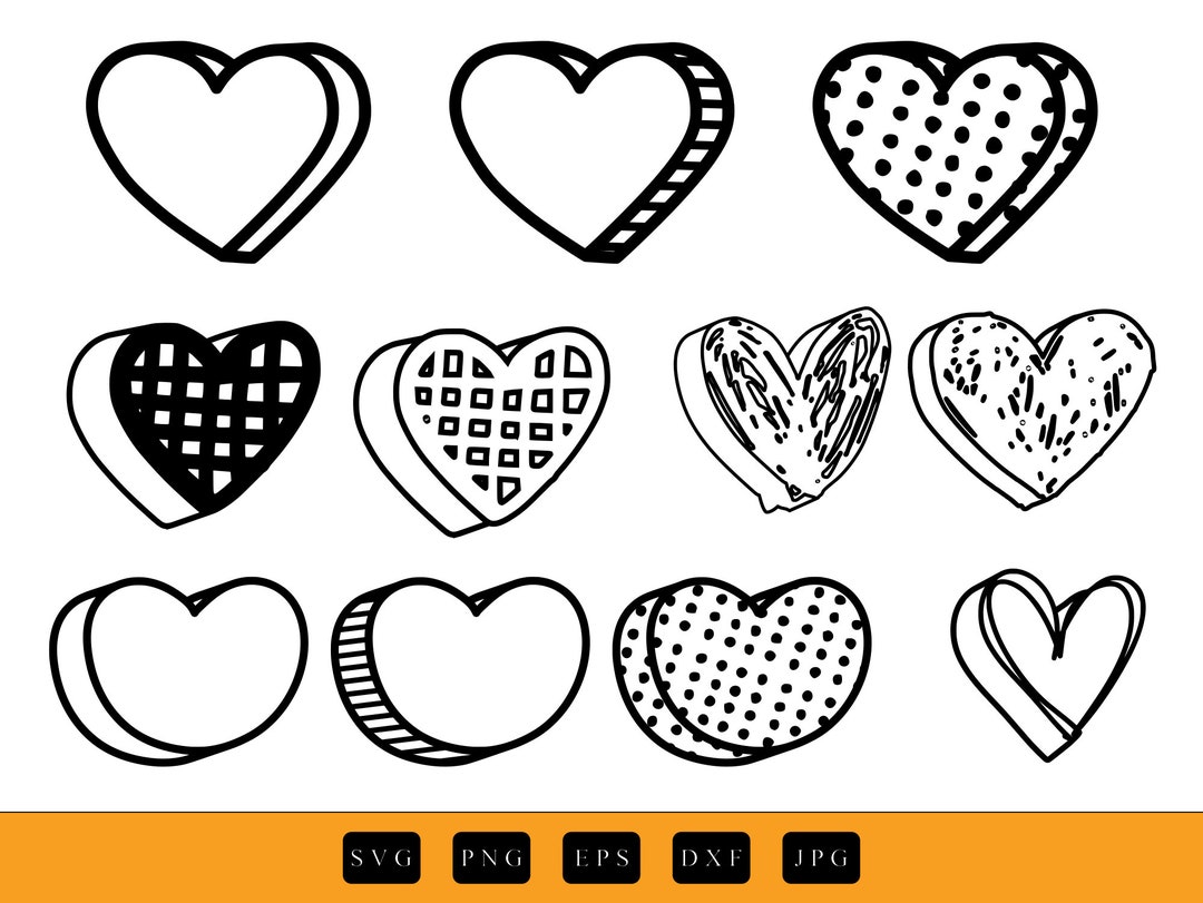 Heart Outline Svg, Candy Heart Svg, Heart Candy Bundle, Valentines ...