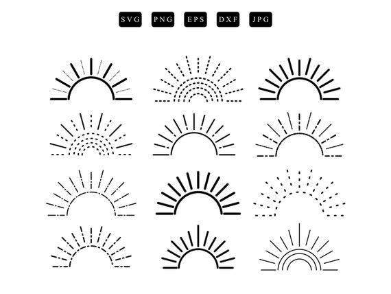 Half Sun Svg Bundle Half Sun Png Sun Face Svg Moon Face - Etsy