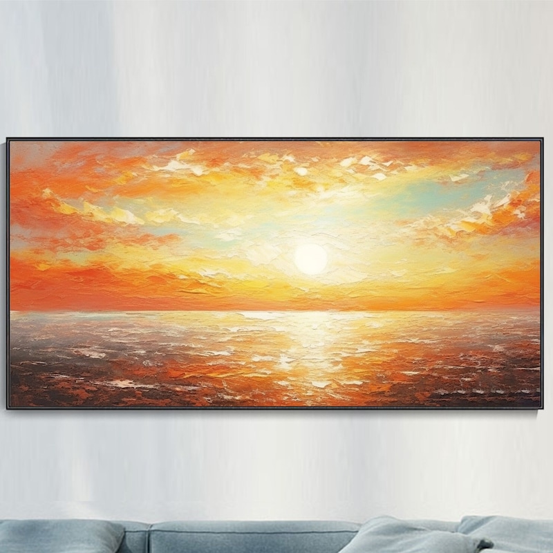 Orange Sunset Art - Etsy