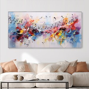 Abstract Colorful Notes Hand Painted Oil Painting, Creative Pattern ...