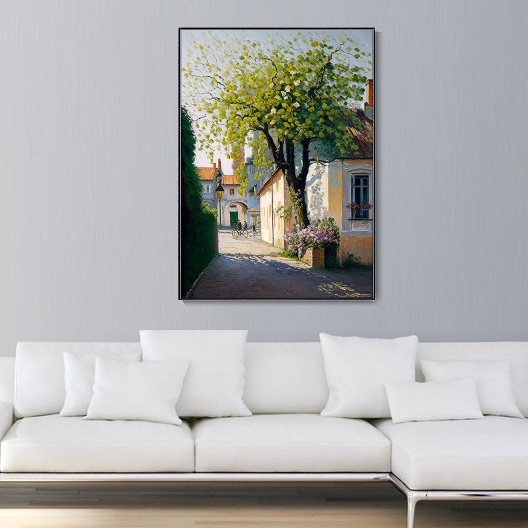 European Vintage Style Rustic Oil Painting, Hand Painted Featured ...