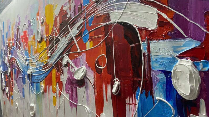 Colorful Music Symbol Oil Painting Abstract Art Thick Paint - Etsy