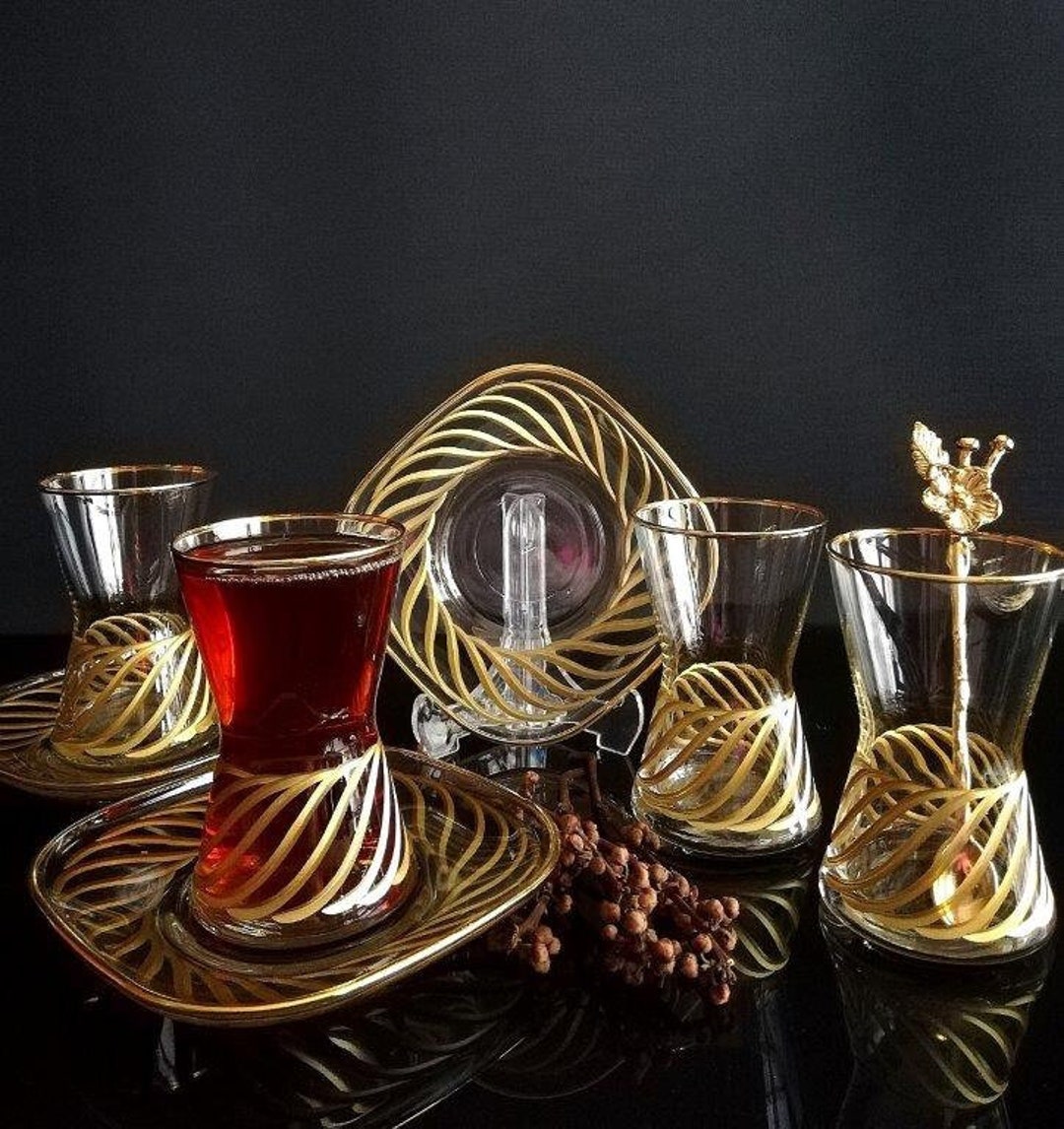 Meltem Gold Tea Set, Special Workmanship, a Special Gift, Elegance at ...