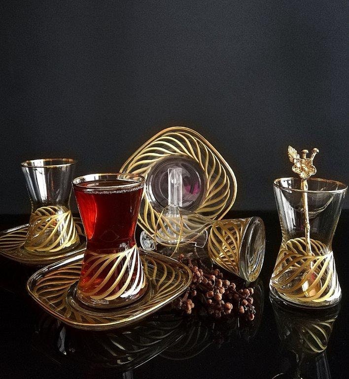 Meltem Gold Tea Set, Special Workmanship, a Special Gift, Elegance at ...