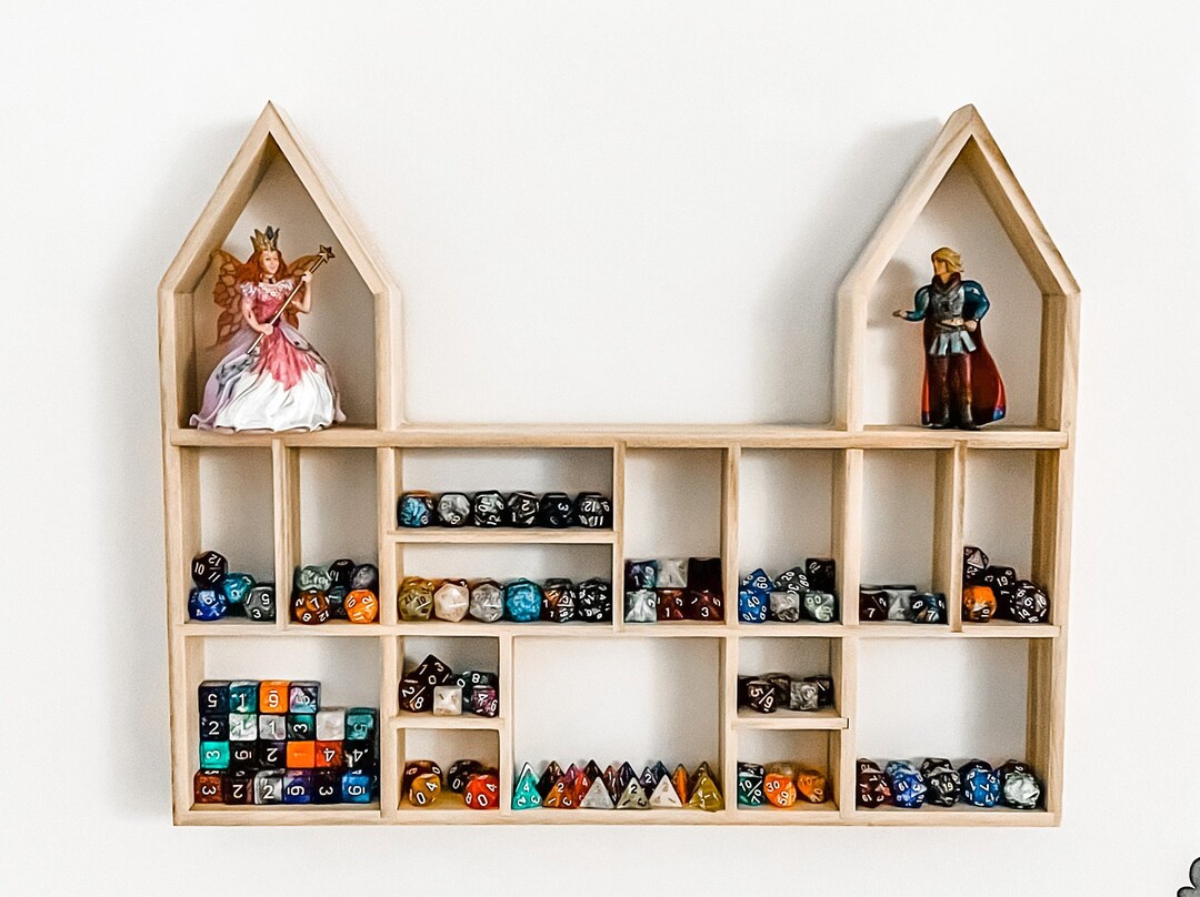 Dice Display Shelf • Dnd Display • Dice Storage • Wooden Castle Shelf ...