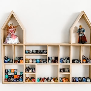 Dice Display Shelf • Dnd Display • Dice Storage • Wooden Castle Shelf ...
