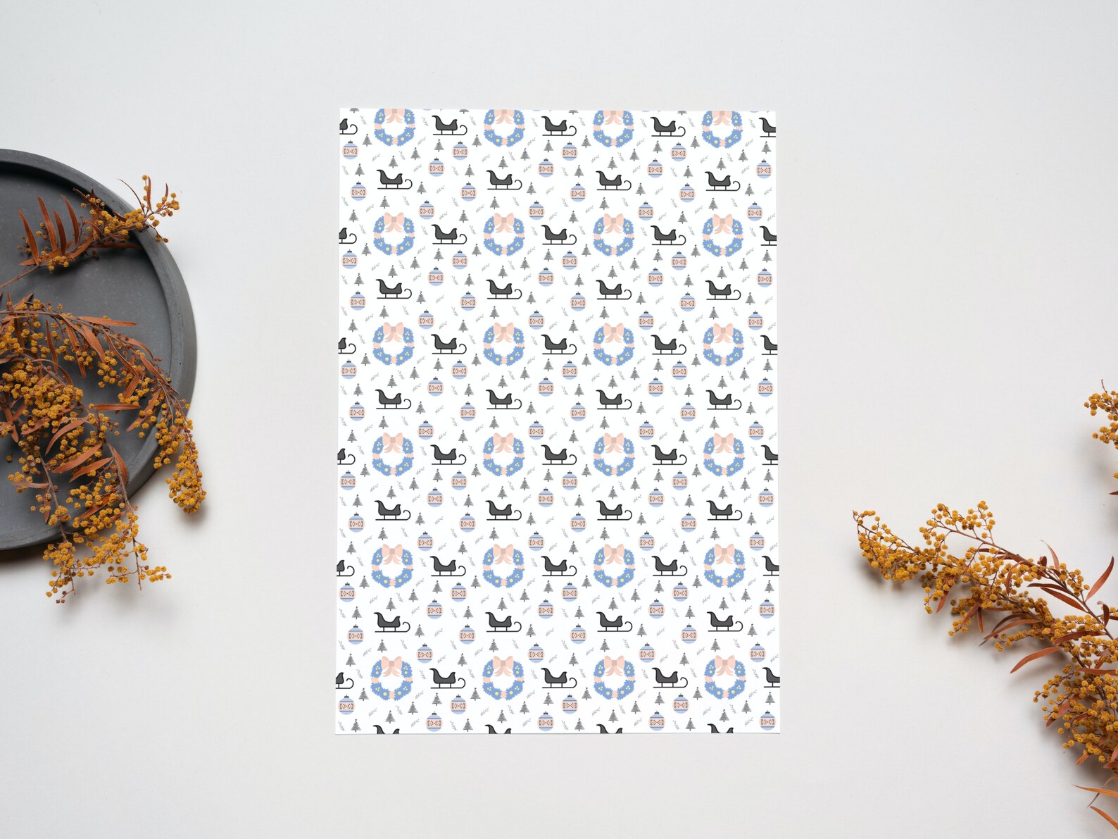 Printable Dollhouse Wallpaper • Christmas Collection - Santa Sleigh ...