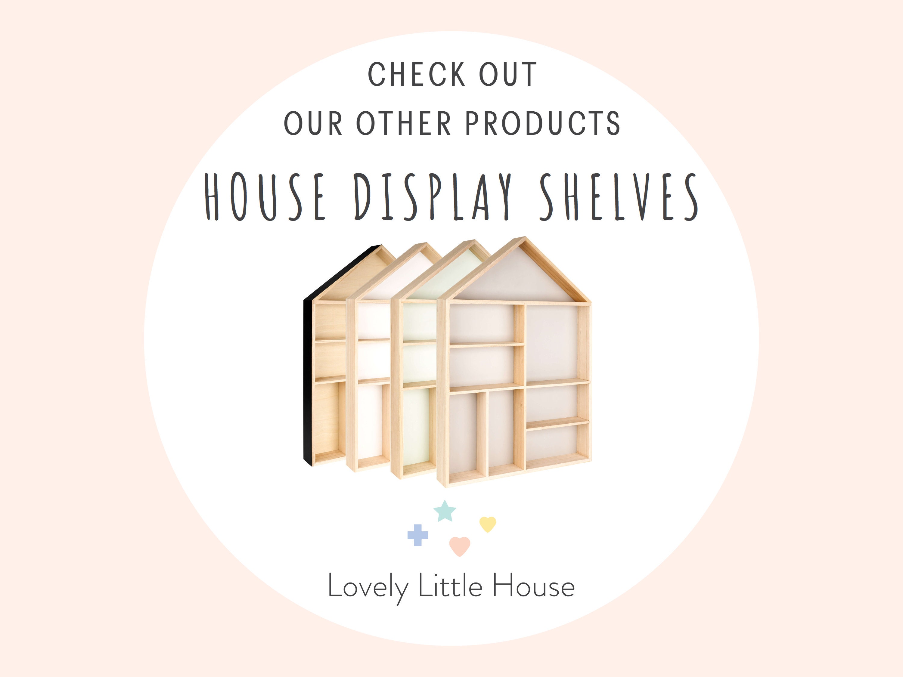 Castle Shaped Display Shelf Wooden Wall Shelf for Knick Knack Storage ...