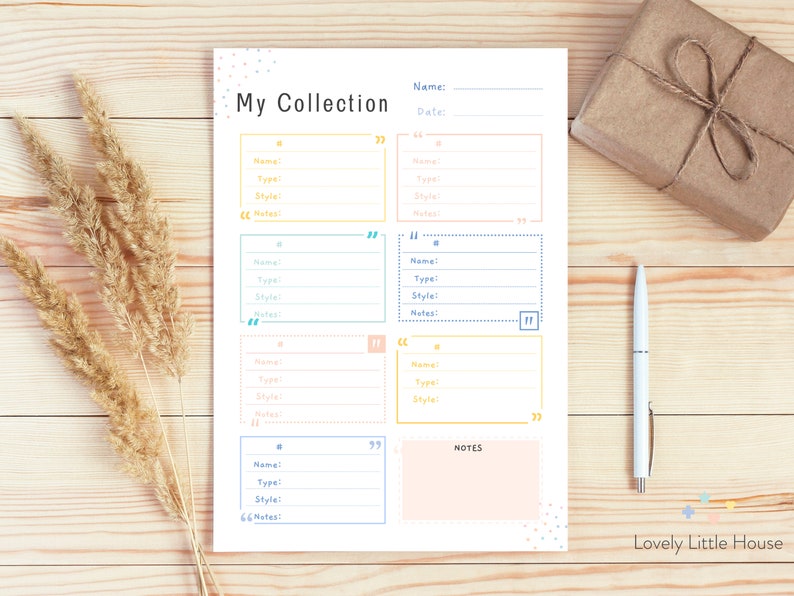 Collectibles Tracking List • Printable Collection Tracker • Toy ...