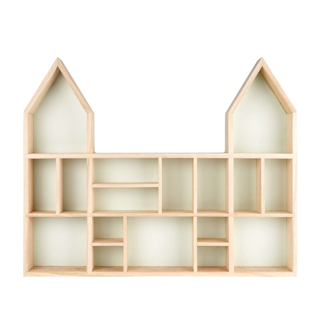 Castle Shaped Display Shelf • Wooden Wall Shelf for Knick Knack Storage ...