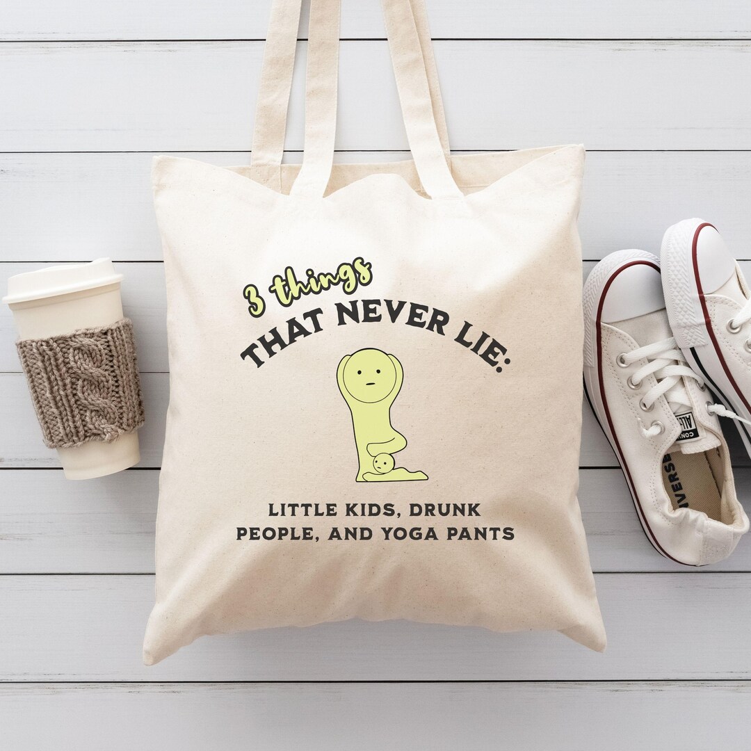 Smiski Tote Bag | Funny Yoga Canvas Bag | Green Guy Tote | Gift for ...