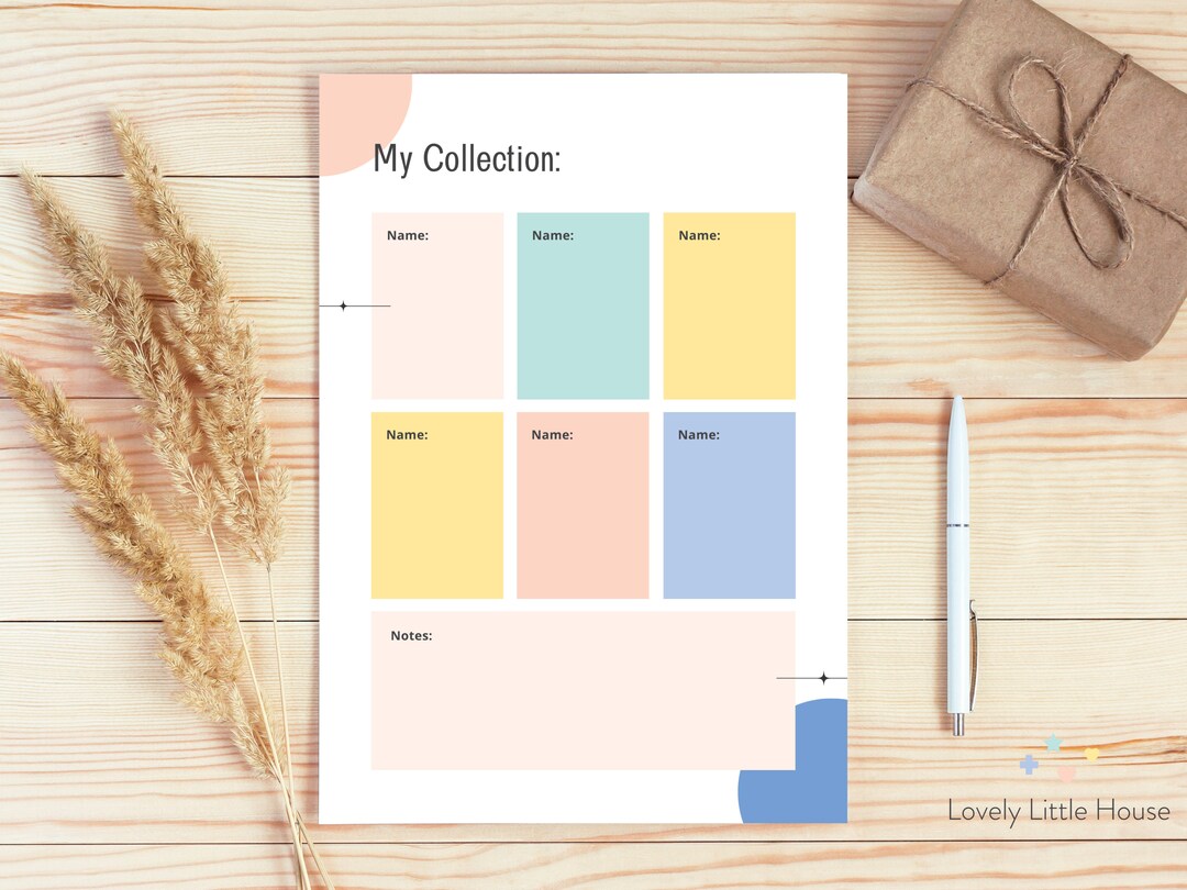 Collectibles Tracking List • Printable Collection Tracker • Toy ...