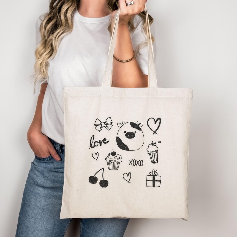 Squishmallow Tote Bag | Coquette Vibes Cotton Canvas Bag | Squishmallow ...
