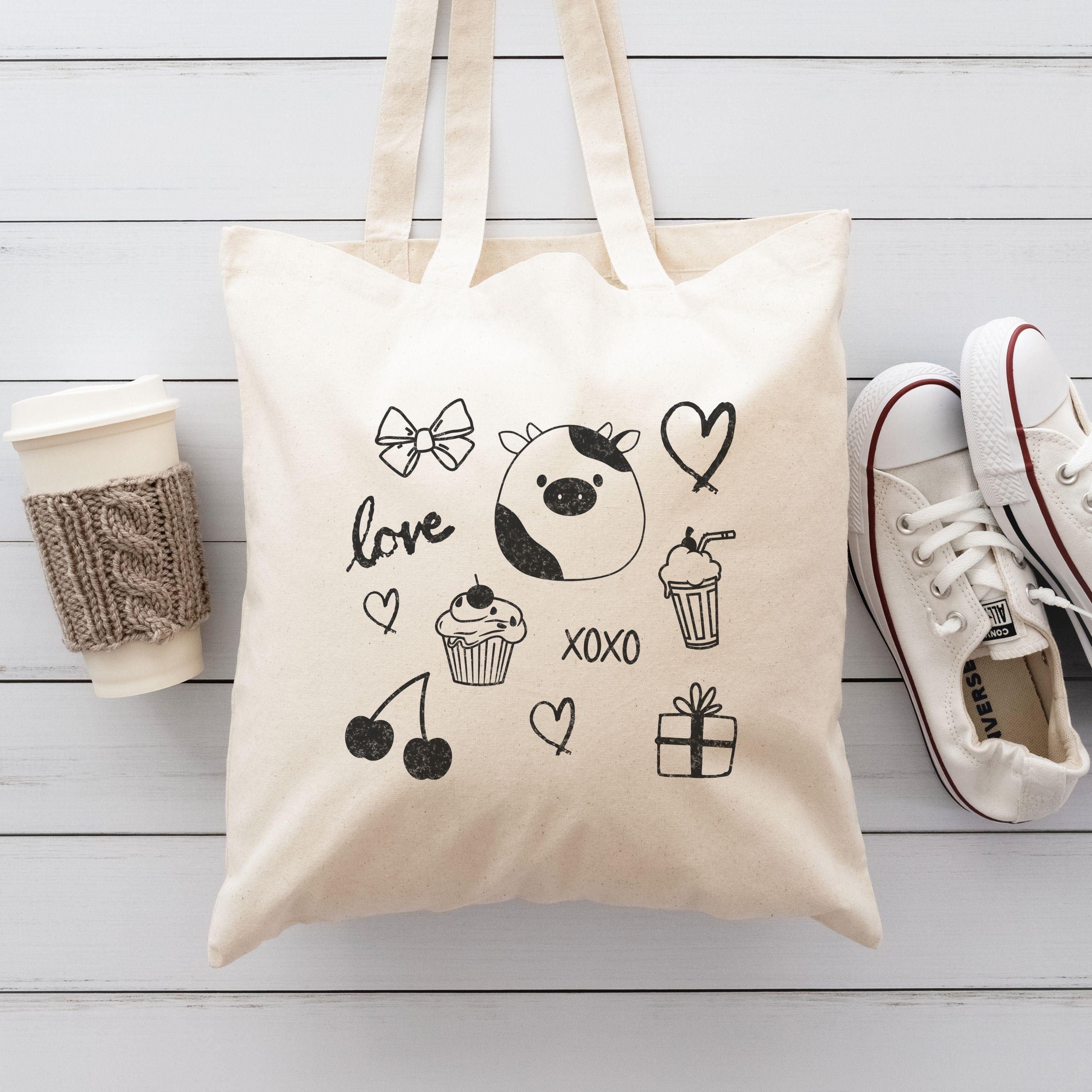 Squishmallow Tote Bag | Coquette Vibes Cotton Canvas Bag | Squishmallow ...